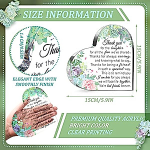 Friendship Gifts for Women Friend Birthday Gifts for Women Friends Thank You Gifts for Friends Acrylic Heart Decorative Signs Plaques for Sister Sunflower Succulent Gift Christmas Decor (Fun)