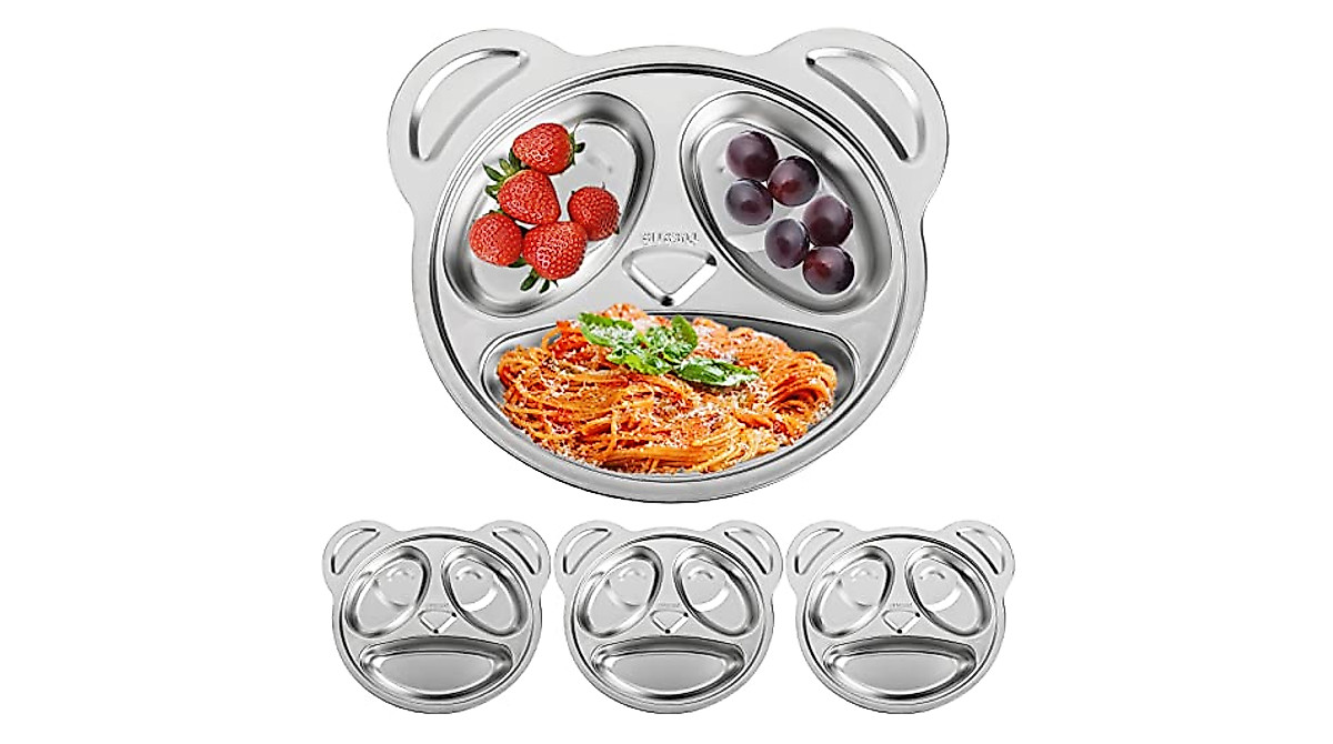 Stainless Steel Panda Divided Plates Set | Lyellfe