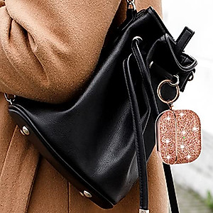 Valkit for Apple Airpods 3 Case Cover 2021 Bling Sparkle, Luxury Glossy Hard Shell Scratch Resistant Drop Proof Protective with Keychain for Glitter AirPods 3 Generation Charging Case - Golden