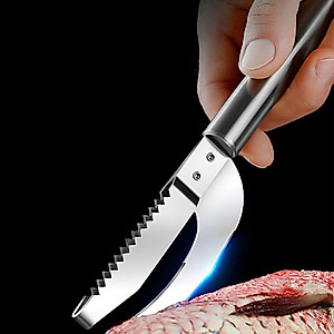 PCTC Stainless Steel Fish Maw Knife,3 In 1 Fish Maw Knife, Multifunction Fish Scale Knife fish scale remover Household Kitchen Fish Scale Tool