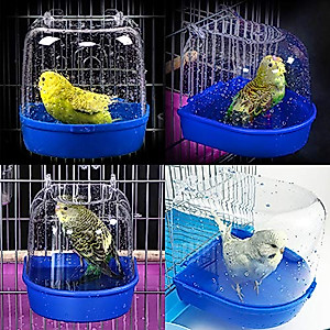 YJJKJ Caged Bird Bath Bird Cage Parrot Supplies Bathing Tub for Small Brids Canary Budgerigar Cockatiel Lovebird（Random Color）