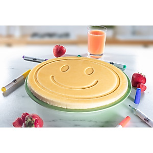 CucinaPro XL Smiley Face Pancake Pan, 10-Inch, Nonstick, Aluminum, With Edible Food Markers, Perfect for Kids' Arts & Crafts, Easy Cleanup