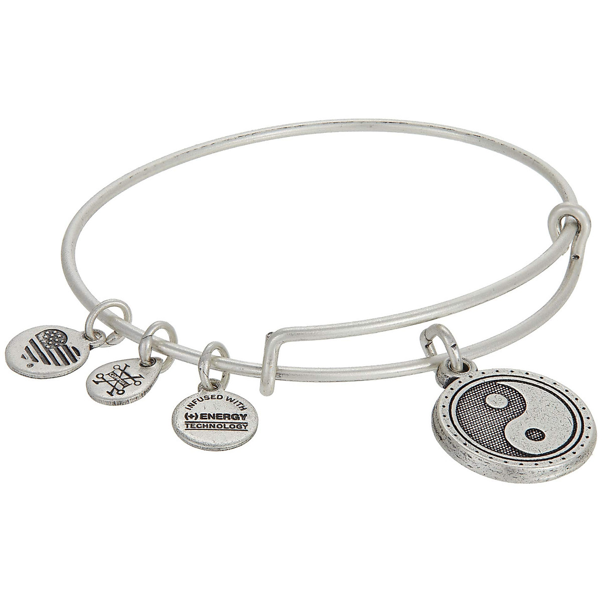 Alex and Ani A21EBYYRS,Yin Yang II Expandable Bangle Bracelet,Rafaelian Silver,Silver, Bracelets