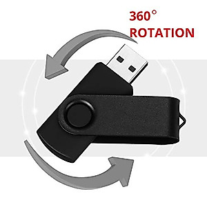 64GB DataOcean USB 2.0 Flash Drive Memory Stick Thumb Drives Swivel Design Black