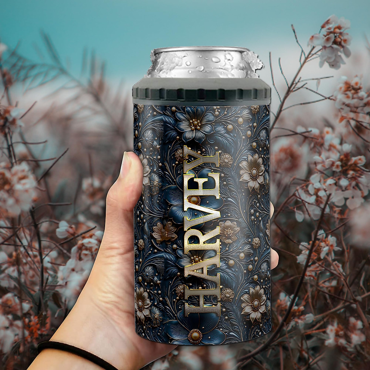 Personalized Horse Can Cooler 4 in 1 Holder Cup with Lid Customized Name 16oz Beer Drinking Gifts for Women Men Girl Birthday Father's Day Mother's day