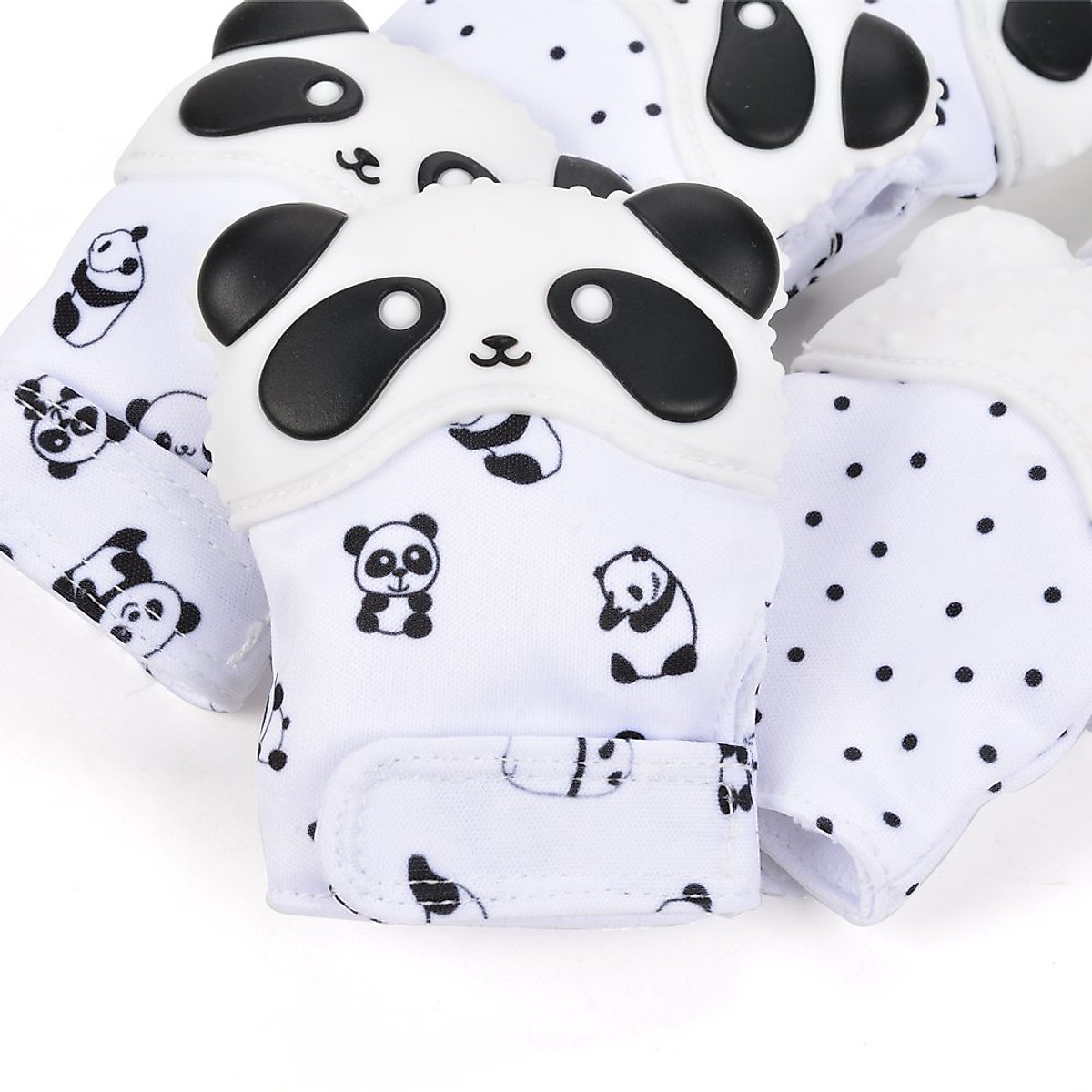 Silicone Baby Teether Teething Panda Mitten Glove Palm Thumb Chewable Toy Newborn Nursing BPA Free(paw)