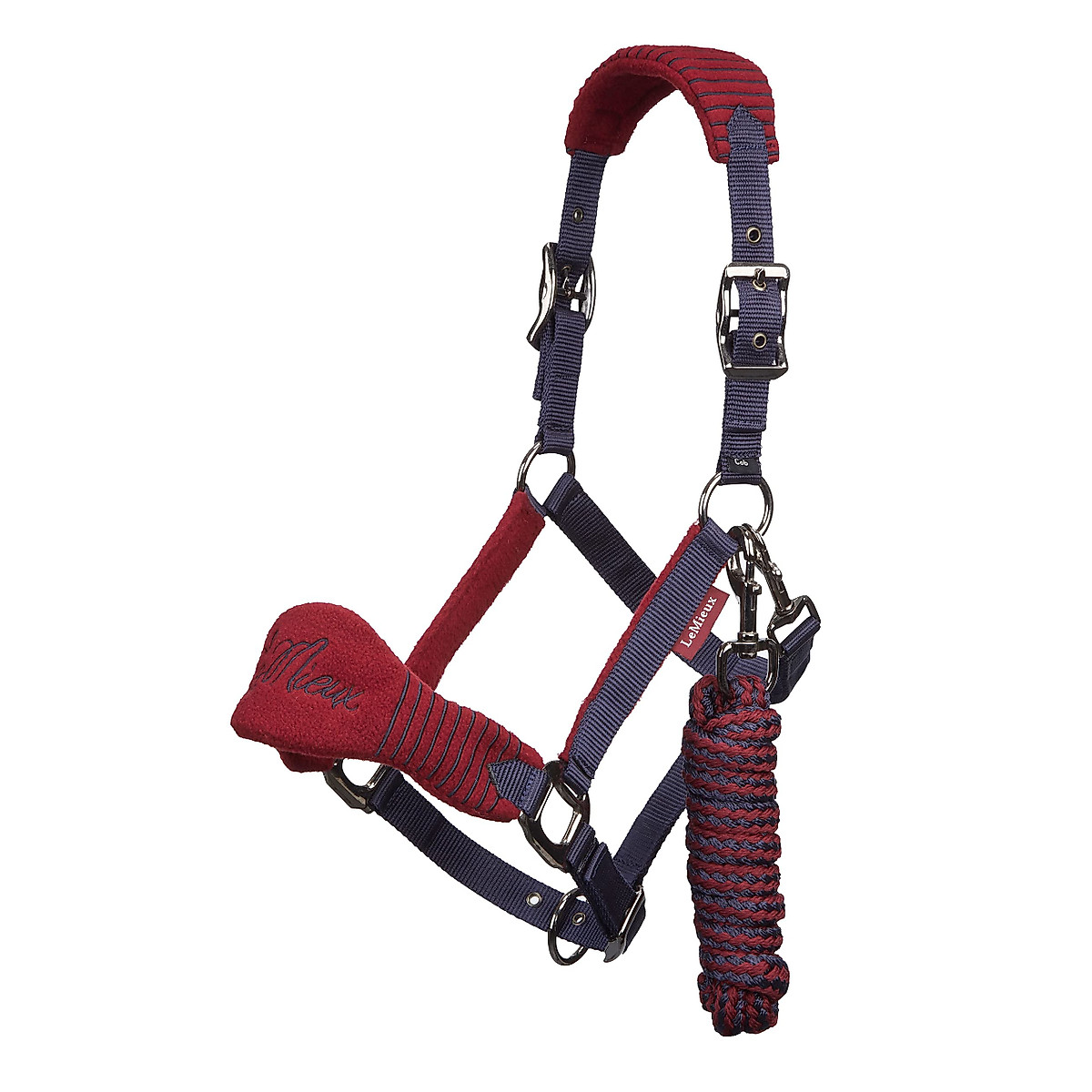 LeMieux Vogue Fleece Headcollar - Halter & Leadrope (Plum - X-Full)