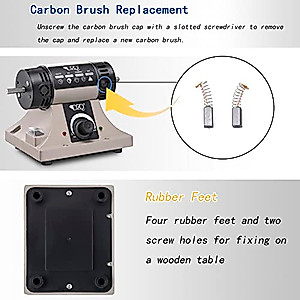 DZQ Jewelry Polisher w/Flex Shaft,Multifunctional Bench Grinder Sander 750W,Lathe Buffing Machine 10,000Rpm,Jewelry Buffer Polisher for Jewelry Making, Woodcrafting, Dental, Manual DIY 61Pcs Accs