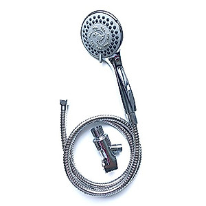 Shower Head - Handheld Rainfall High Pressure and Flow with Removable Water Restrictor – Powerful/Detachable Hand Held Chrome ShowerHead for Best Rain Massage and Relaxation