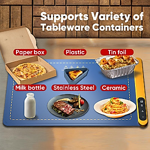 Food warming mat, Full Surface Heating Electric Warming Tray for buffets party, Premium Silicone Nano-Material food warmers for parties with 6 Temperature Settings, 2-6 hours Auto Shut-Off