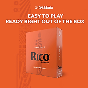 D’Addario Woodwinds - Rico Bass Clarinet Reeds - REA1030 - Strength 3.0, 10-Pack
