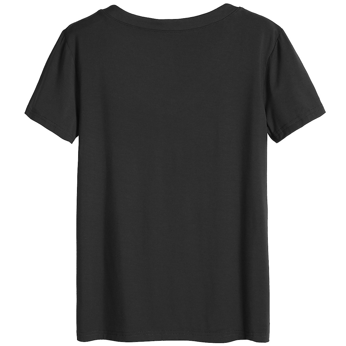 Latuza Women's V-neck Short Sleeves Pajama Set L Black