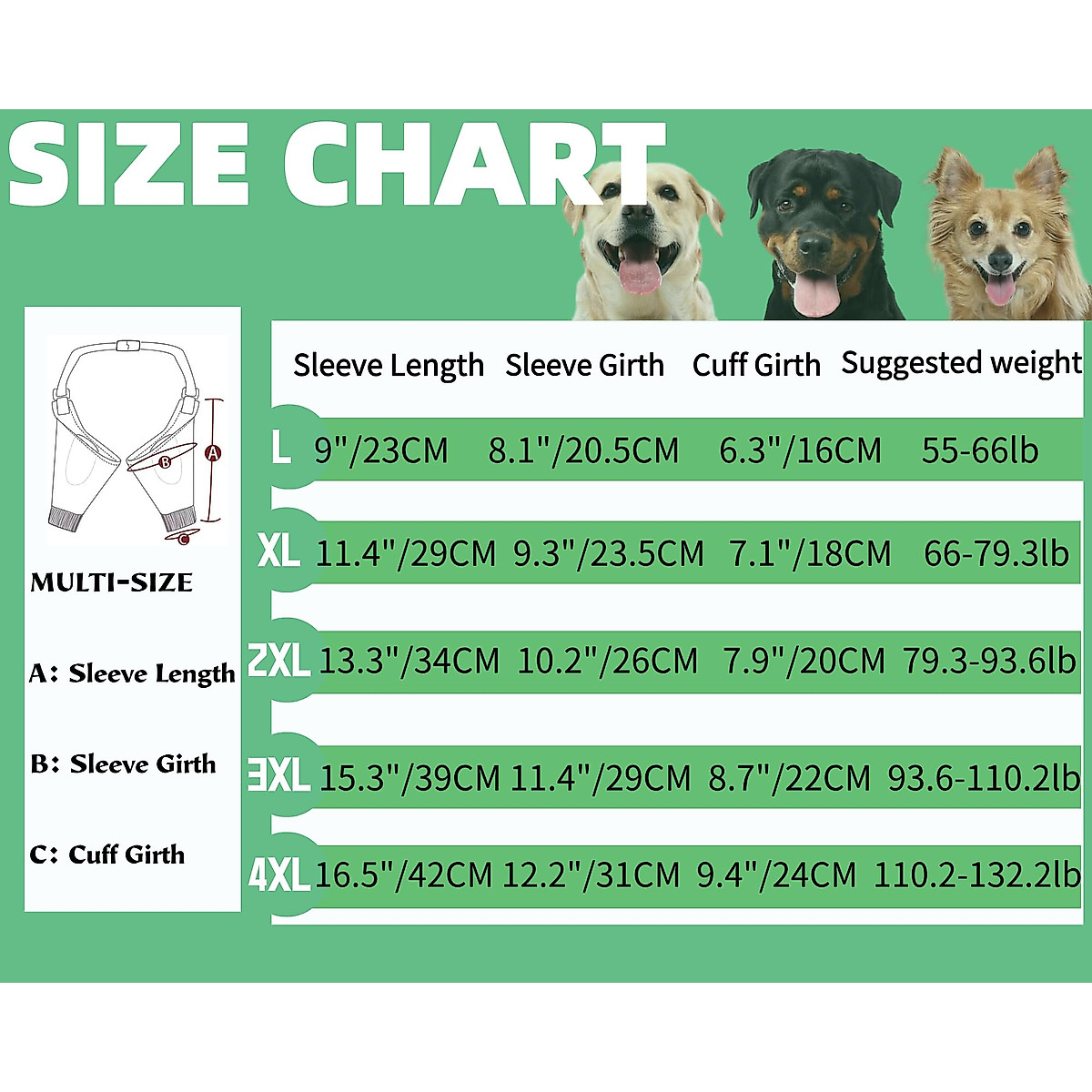 Dog Recovery Suit Front Legs,Dog Recovery Sleeve,Dog Recovery Sleeve After Surgery for Female Male,Soft Dog Joint Leg Sleeves After Surgery,Dog Cone Alternative to Stop Licking Leg Wounds,Green,2XL