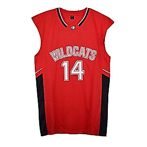 AIFFEE #14 Bolton Wildcats Red Color Basketball Jersey S-XXL 90S Hip Hop Clothing for Party, Stitched Letters and Numbers (L)