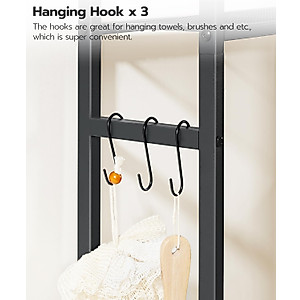 HOOBRO Over The Toilet Storage, 5-Tier Industrial Bathroom Organizer, Bathroom Space Saver with Toilet Paper Holder, Toilet Storage Rack, Small Spaces, Rustic Brown and Black BF84TS01