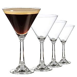 Martini Glasses Set of 4 - 11 oz Tall Martini Glasses, Elegant European Margarita Glasses, Premium Hand Blown Cocktail Glasses, Stemmed Martini Glasses, Crystal Glasses for Martini, Dishwasher Safe