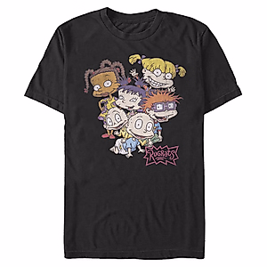 Nickelodeon Men's Big Rugrats Pile T-Shirt, Black, 3X-Large Tall