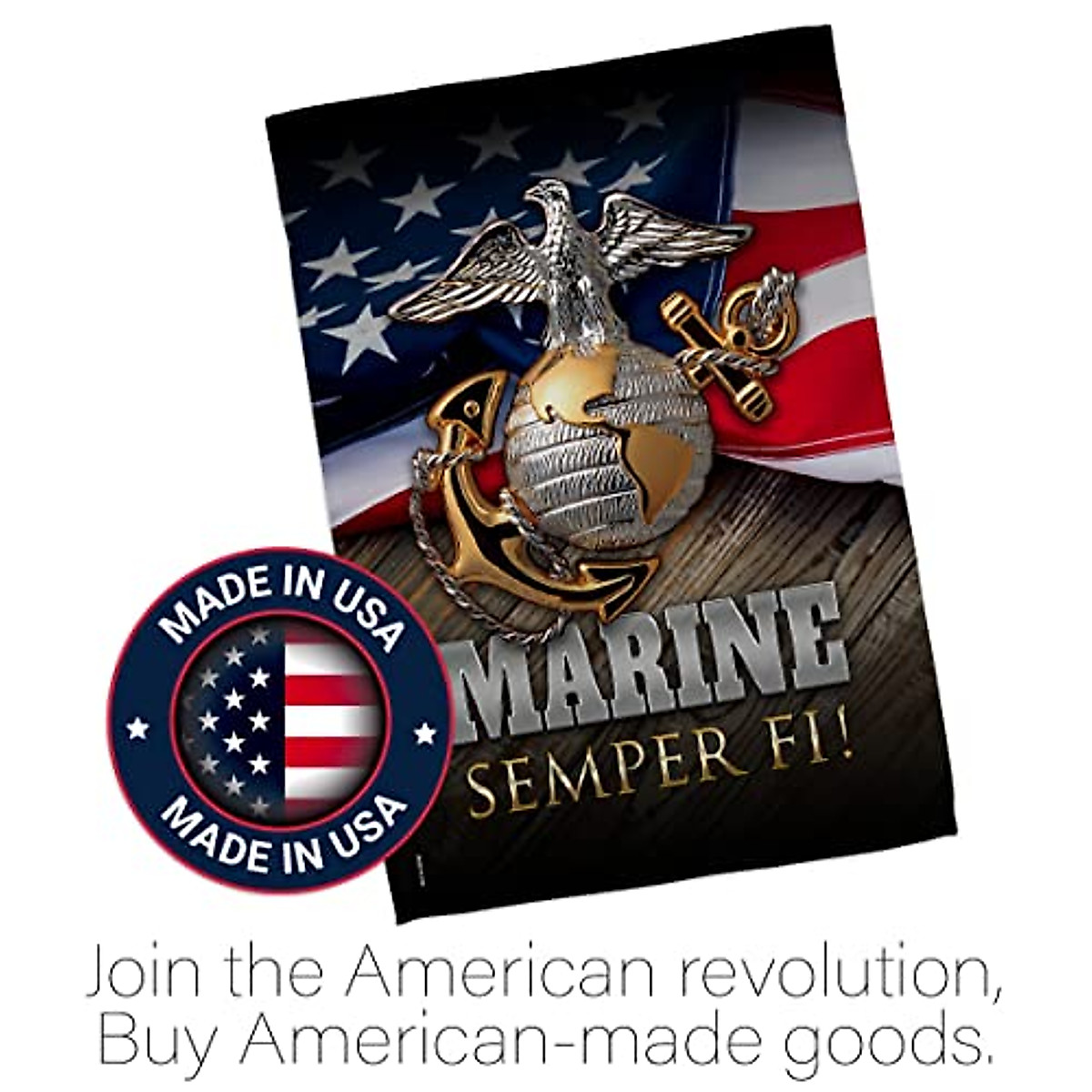 Marine Semper Fi Garden Flag - Armed Forces USMC United State American Military Veteran Retire Official - House Decoration Banner Small Yard Gift Double-Sided Made In USA 13 X 18.5