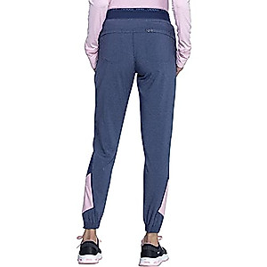 Cherokee Infinity Women Scrubs Pant Mid Rise Jogger Plus Size CK225AP, 3XL Petite, Heather Navy