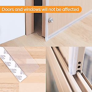 33.5 Ft Door Weather Stripping Door Seal Strip,Silicone Door Draft Stopper,Self Adhesive Shower Door Bottom Seal and Door Insulation Strip for Door Frame Windows and Glass Gaps (Transparent, 25+35mm)