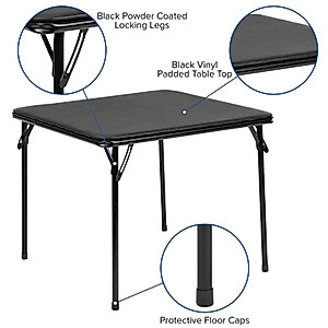 Flash Furniture Kids Black 3 Piece Folding Table and Chair Set