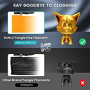 2500g 3D Printer Filament Bundle Multicolor, SUNLU Silk Filament&SUNLU PLA+ Filament, 10 Pack+8 Pack