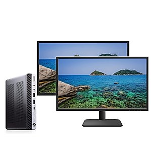 HP Elitedesk 800 G4 Mini Business Desktop (Intel Quad Core i5-8500T, 16GB DDR4 RAM, 1TB NVME Type-C, DisplayPort, WiFi, Ethernet, Kbd+Mou, Windows 11 Pro 64-bit with Dual 24" LCD(Renewed) …