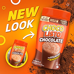 Chocolisto Instant Chocolate Drink, Nutritious Beverage with Vitamins and Minerals, 10.5 oz, Pack of 1.