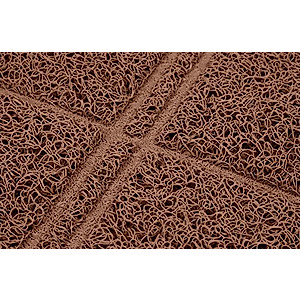 Amazon Basics Less-Mess Cat Litter Box Mat, 24" x 35", Unscented, Brown