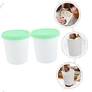 LABRIMP Multifunctional Ice Cream Buckets Reusable Yogurt Bowls Silicone Dessert Cups Storage for Kitchen