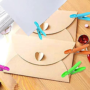 48 Pack Colorful Plastic Clothespins, Heavy Duty Laundry Clothes Pins Clips Pegs, Drying Line Pegs Small Colored Clothes Pins for Outdoor, Clothesline Crafts Picture Clips Food Package Clips