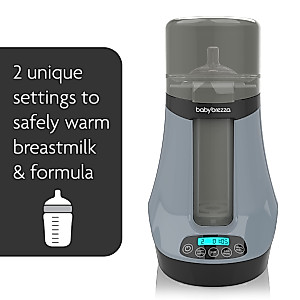 Baby Brezza Safe & Smart Electric Baby Bottle Warmer, Breastmilk Warmer + Baby Food Warmer + Defroster - Universal Warmer Fits All Feeding Bottles: Glass + Plastic – Wireless Bluetooth Control, Slate