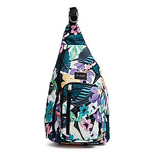 Vera Bradley Women's Recycled Lighten Up Reactive Sling Backpack Bookbag, Island Floral, One Size