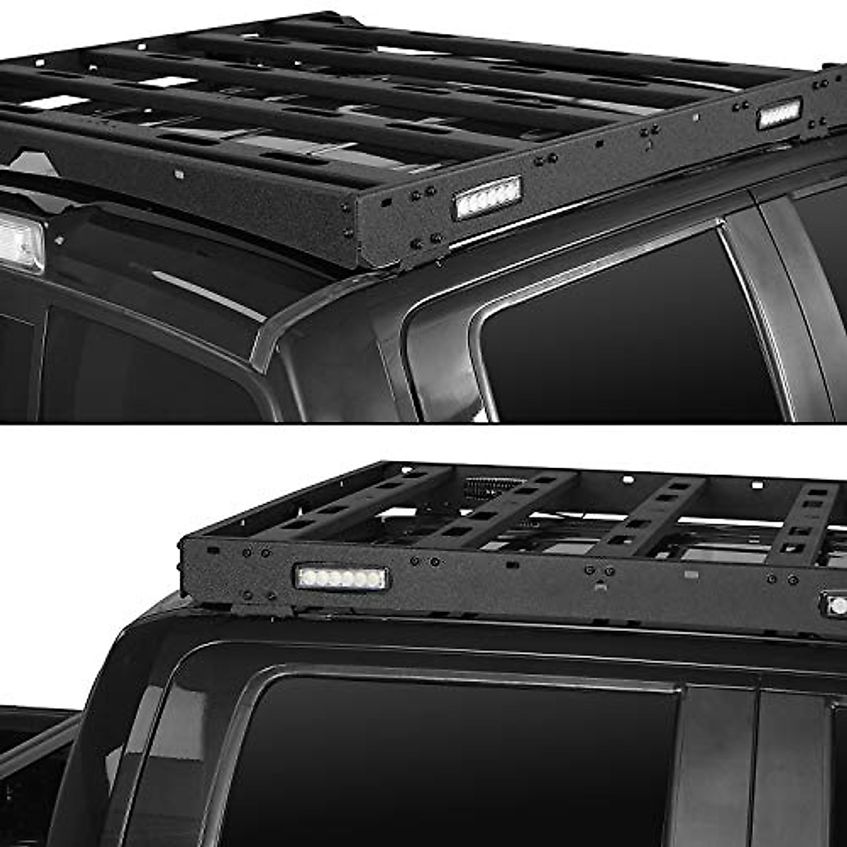 Hooke Road F150 Roof Rack Top Cargo Carrier Luggage Basket for Ford Raptor & F-150 Super Crew 2009 2010 2011 2012 2013 2014 Pickup Truck