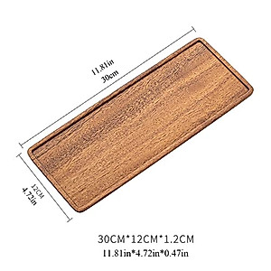 GEEKLLS Breakfast Tray Rectangle Wooden Tea Tray Serving Table Plate Snacks Food Storage Dish for Hotel Home Serving Tray