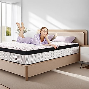 Teoanns Full Mattress, 10 Inch Memory Foam Mattress in a Box, Individually Wrapped Coils Pocket Springs Hybrid Mattress, Medium Firm for Supportive and Pressure Relief, 100-Night Trial