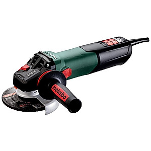 Metabo 4-1/2-Inch / 5-Inch Variable Speed Angle Grinder, 2,000-7,600 RPM, 14.5 Amp, Electronics, Slide Switch (Locking), Safety Clutch, M-Quick Wheel Change, WEV 17-125 Quick Inox, 600517420, Green