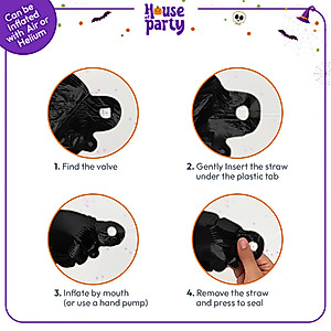 HOUSE OF PARTY Halloween Bat Balloon Garland Kit, 18/12/10/5 inch Black Pink White Balloons Arch with 2 Pcs 40'' Large Bat Foil Balloon, Bat Latex Balloons for Indoor Halloween Party Decorations