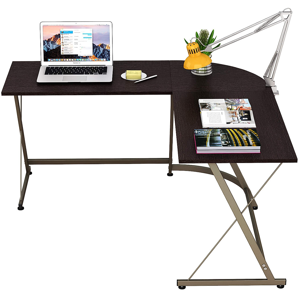 SHW L-Shaped Computer Gaming Desk, Espresso