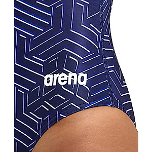 Arena Women's Standard Performance Kikko Pro Light Drop Back Swimsuit, Navy/Navy Multi