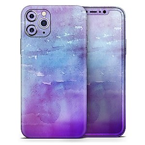 Design Skinz Blotted Purple 896 Absorbed Watercolor Texture - DesignSkinz Protective Vinyl Decal Wrap Skin Cover Compatible with The Apple iPhone X (Full-Body, Screen Trim & Back Glass Skin)