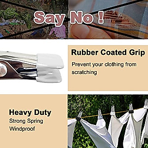 30 Pack Heavy Duty Clothes Pins for Hanging Clothes,Stainless Steel Strong Clips for Clothes ,Crafts,Beach Towel,Kitchen Clips Sock,Fabric,Utility Clips Drying Pegs for Outdoor Clothesline Clips