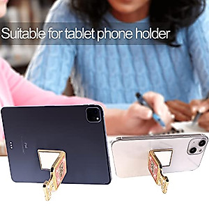 FLYING FLIER Cell Phone Holder Stand, Glitter Perfume Bottle Cell Phone Kickstand Portable Phone Desk Stand with Inner Mirror Compatible with iPhone/Android All Phones (Pink)