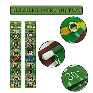 Football Banner Welcome Porch Sign - Door Hanging Banner for Game Day Sports Party Decorations