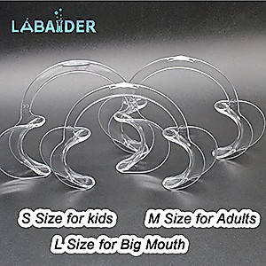 Dental Cheek Retractor, 9-Pack 100% BPA-Free C-Shape Autoclavable Mouth Opener Retractors for Teeth Whitening, Party, Mouthguard Challenge Game (3X Size S, 3xSize M, 3xSize L) (9 Pack)