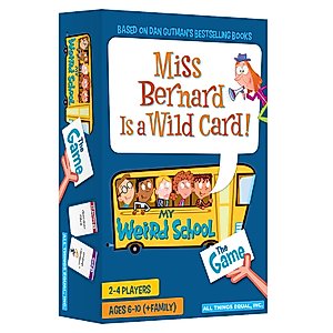 All Things Equal, Inc. Miss Bernard is a Wild Card- The My Weird School Game, Easy to Follow Rules, Educational, 2 to 4 Players, for Ages 6 to 10, Blue, White