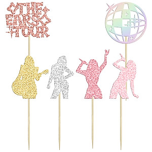 Gyufise 24Pcs Music Singer Cupcake Toppers Popular Singer Cupcake Pick Decorations for Love Theme Party Birthday Decoration Supplies