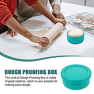 CALLARON Dough Bowl Proofing Boxes Dough Proofing Trays with Lid 700ml Silicone Box Container Pizza Dough Boxes Bread Dough Container Food Storage Box Container for Home Kitchen Green Veggie Tray