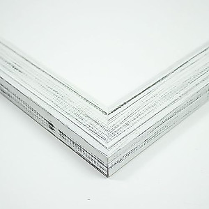 19x7 Frame White Solid Wood Picture Frame Width 1.5 Inches | Interior Frame Depth 0.5 Inches | Tania Rustic Photo Frame Complete with UV Acrylic, Foam Board Backing & Hanging Hardware