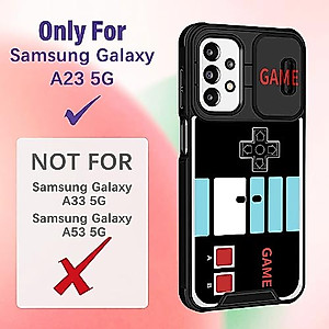 Funermei (2in1 for Samsung Galaxy A23 5G Case for Women Game-Boys Cute Console Phone Cover Girls Men Cartoon Fashion Cool Design with Camera Cover and Ring Stand for Galaxy A23 5G/4G Case